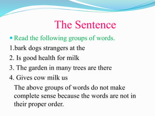 Grammar ppt 1 the sentence | PPTX