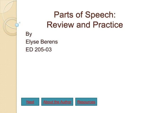 Parts of Speech Practice | PPTX | Education