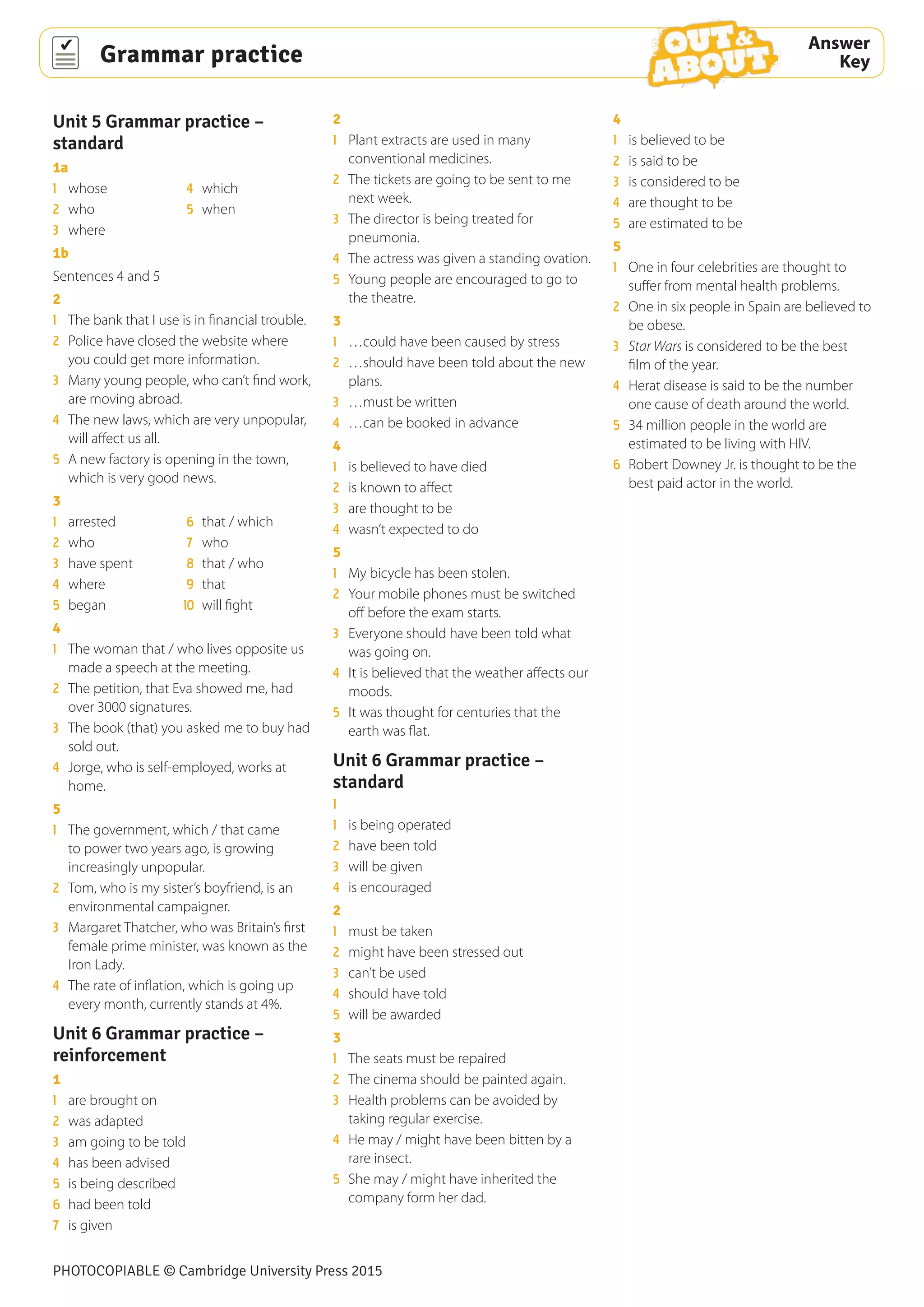 Grammar practice answer key | PDF