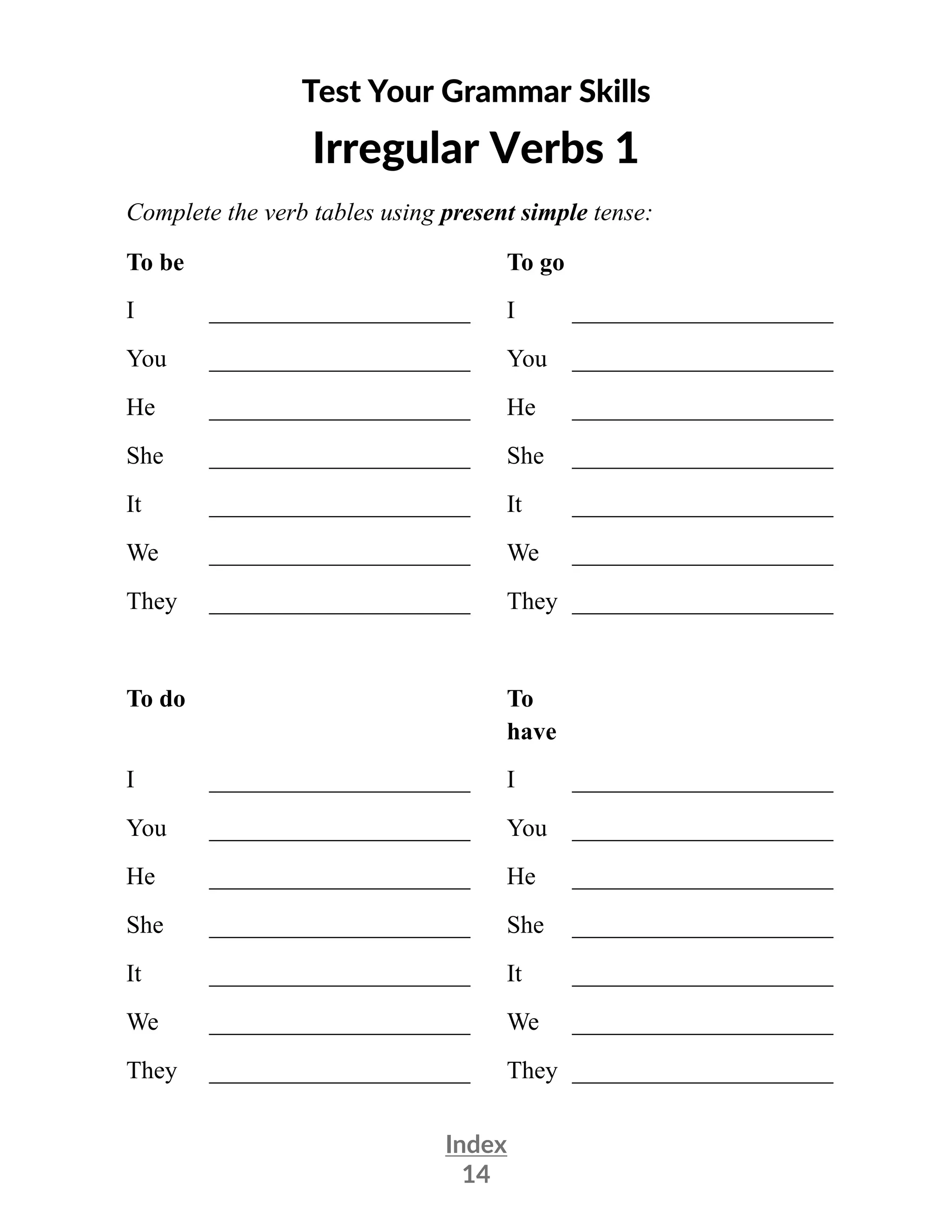 Grammar Practice Worksheets ESL English | PDF