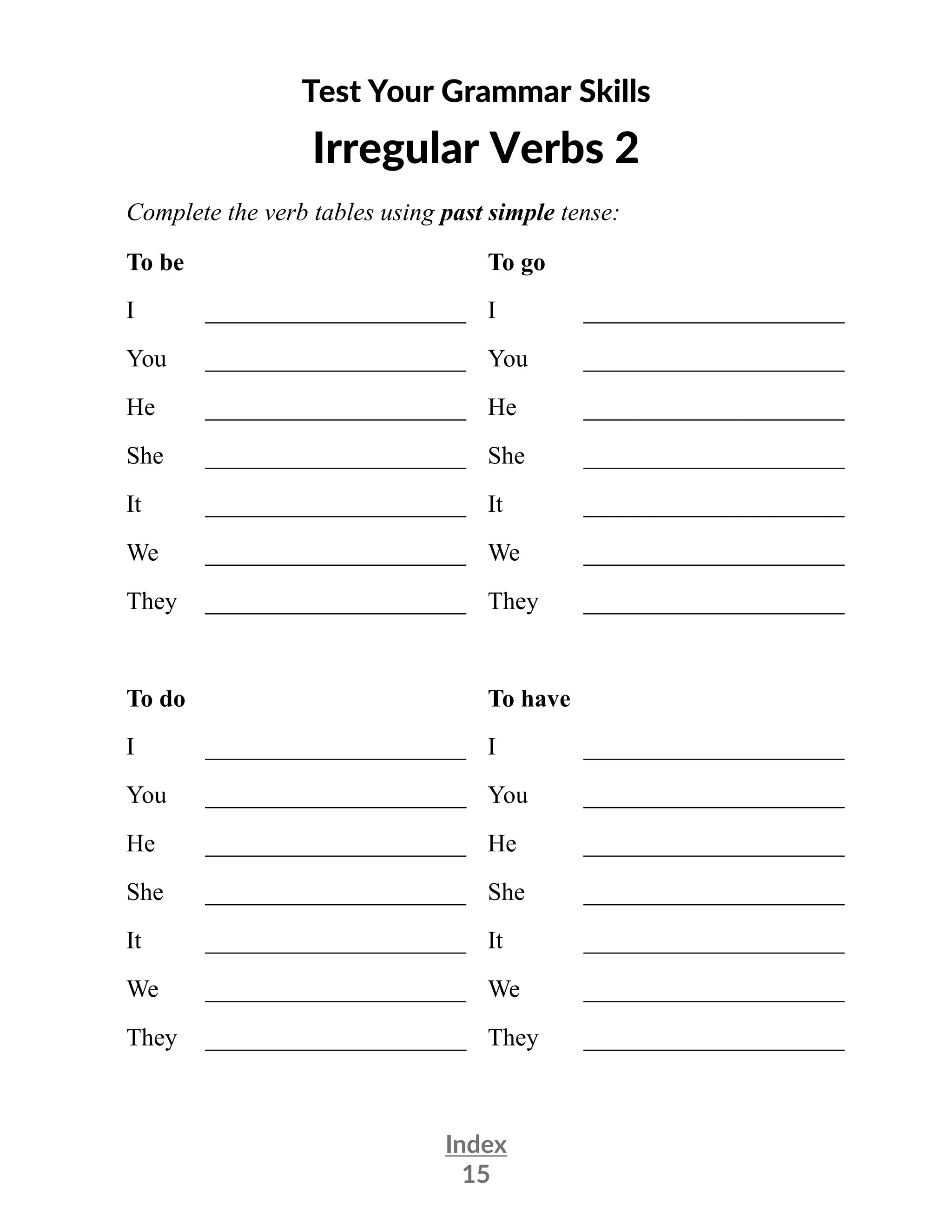 Grammar Practice Worksheets ESL English | PDF