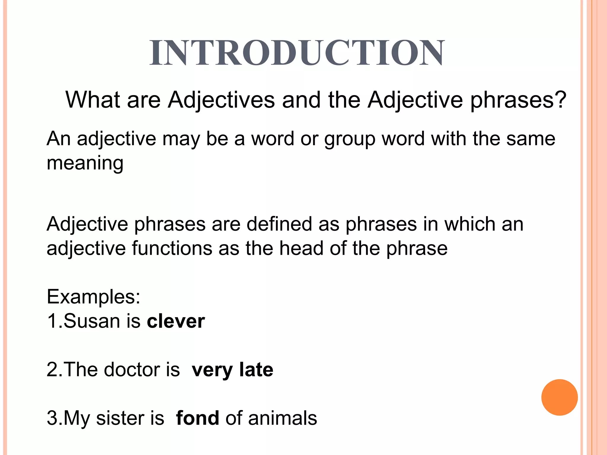 adjective phrase | PPT