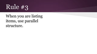 General Rules of Parallel Structure | PPTX