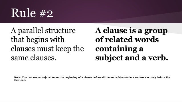 General Rules Of Parallel Structure