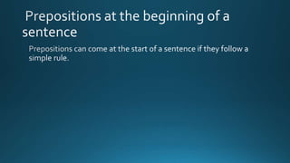 Preposition at the beginning of a sentence | PPTX