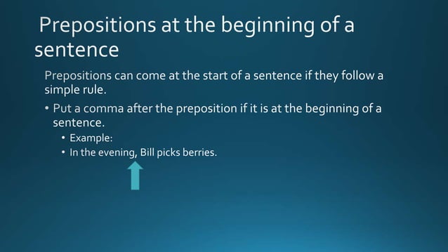 Preposition at the beginning of a sentence | PPTX