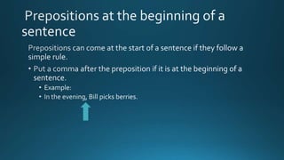 Preposition at the beginning of a sentence