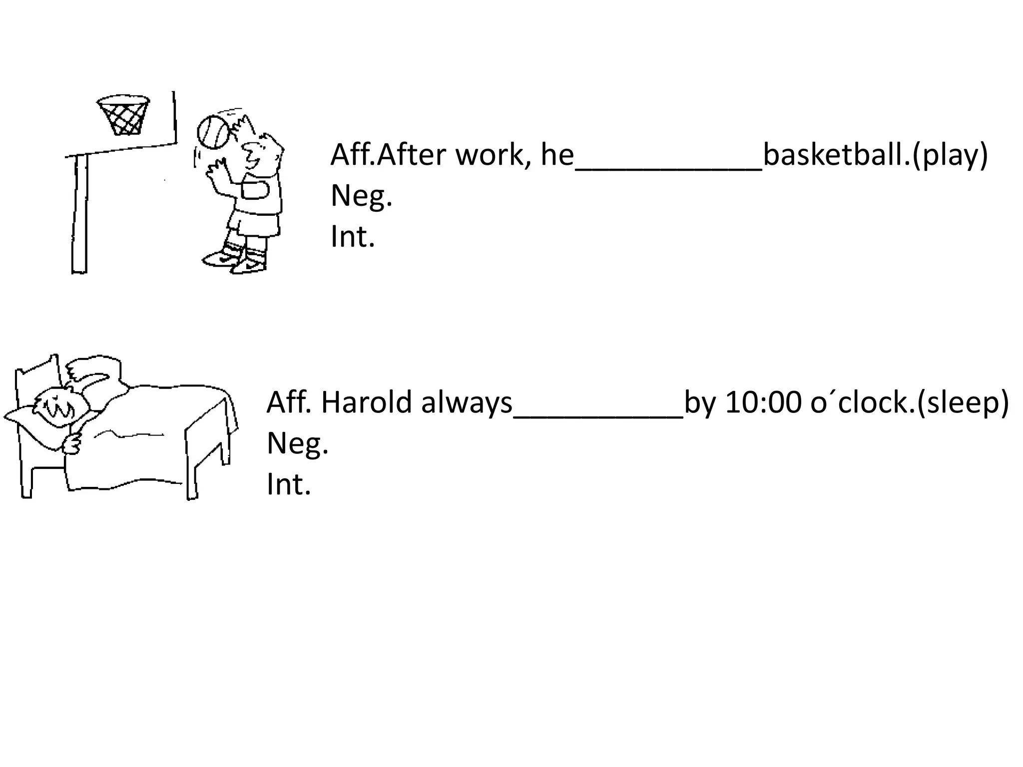 Grammar present tense aff. neg. and int. exercise | PPT