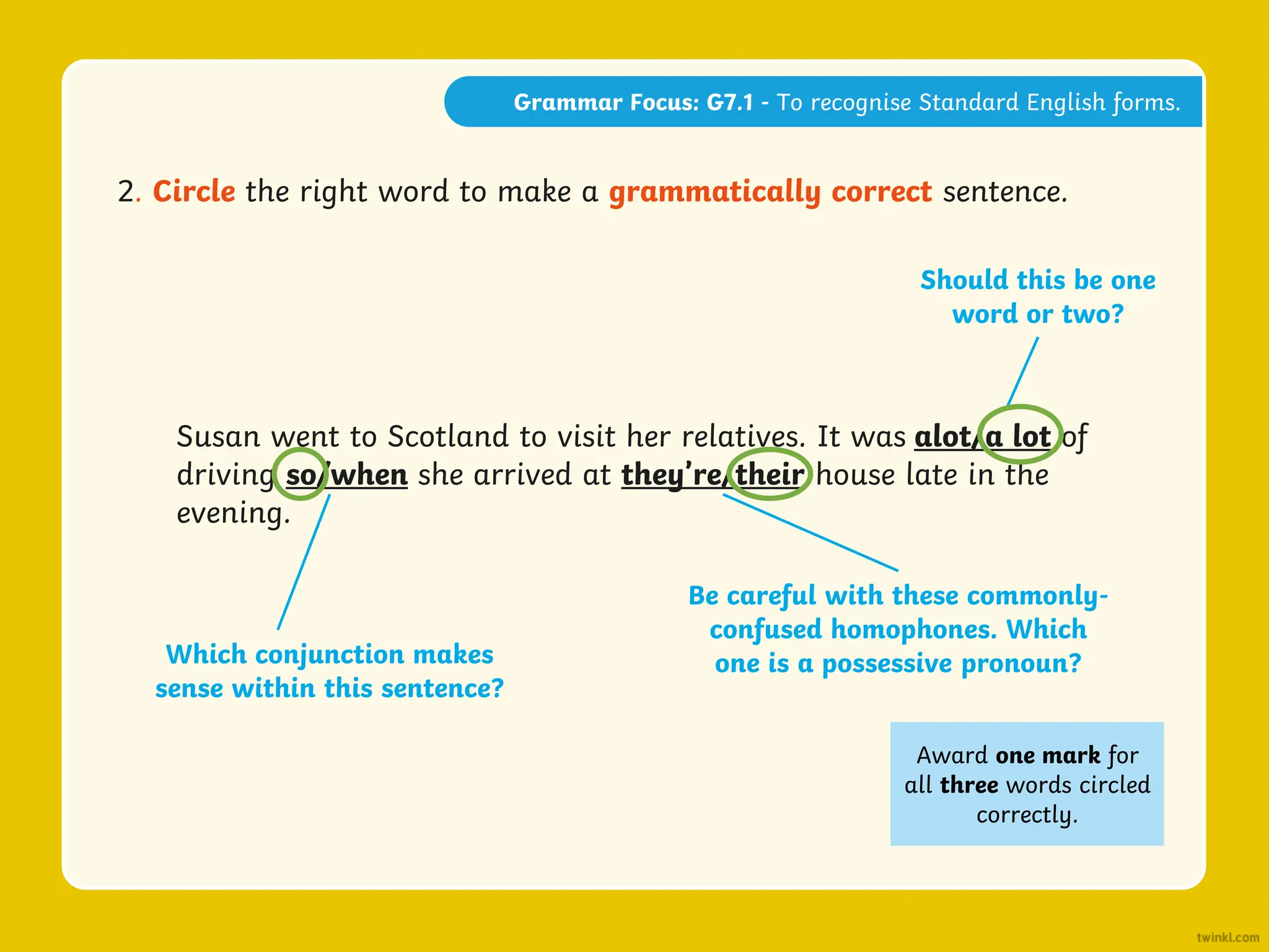Grammar Punctuation and Spelling Test 2 Guided Lesson Powerpoint.ppt