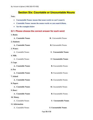 Grammar questions answers and explanation | PDF