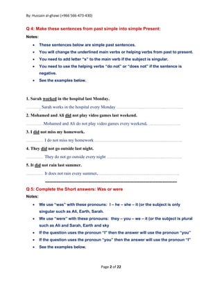 Grammar questions answers and explanation | PDF