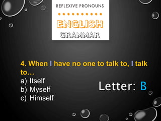 Grammar quiz reflexive pronouns | PPTX