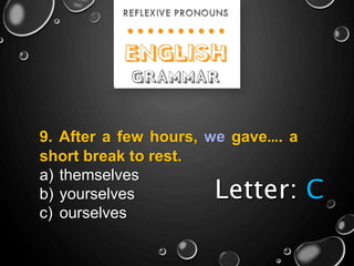 Grammar quiz reflexive pronouns | PPT