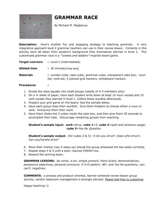 Grammar race | PDF
