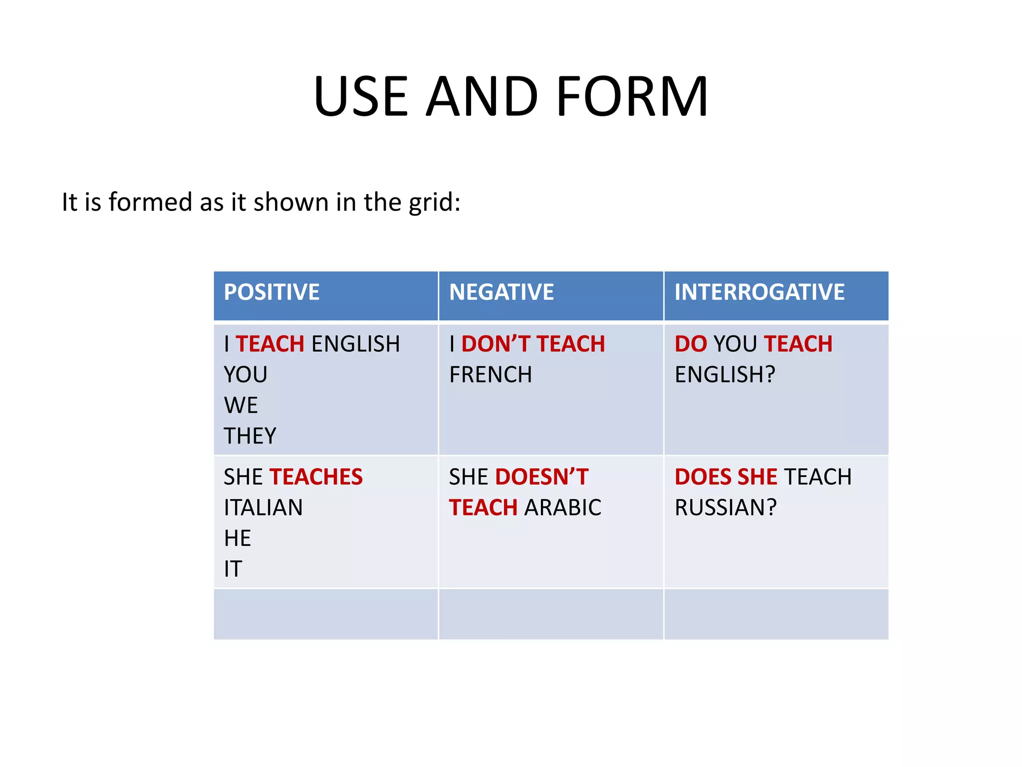 Grammar structure simple present | PPTX
