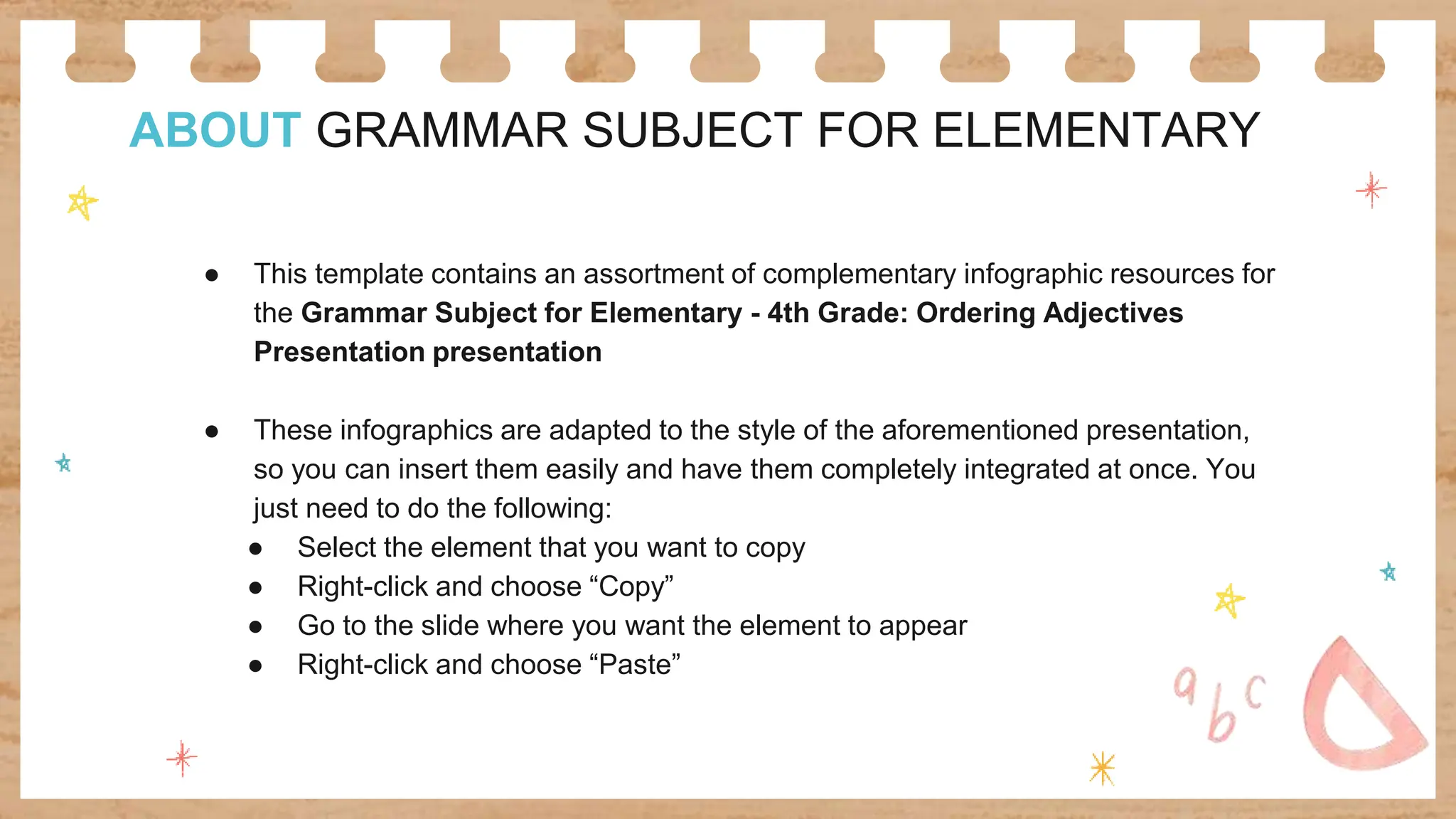 Grammar Subject for Elementary - 4th Grade_ Ordering Adjectives ...