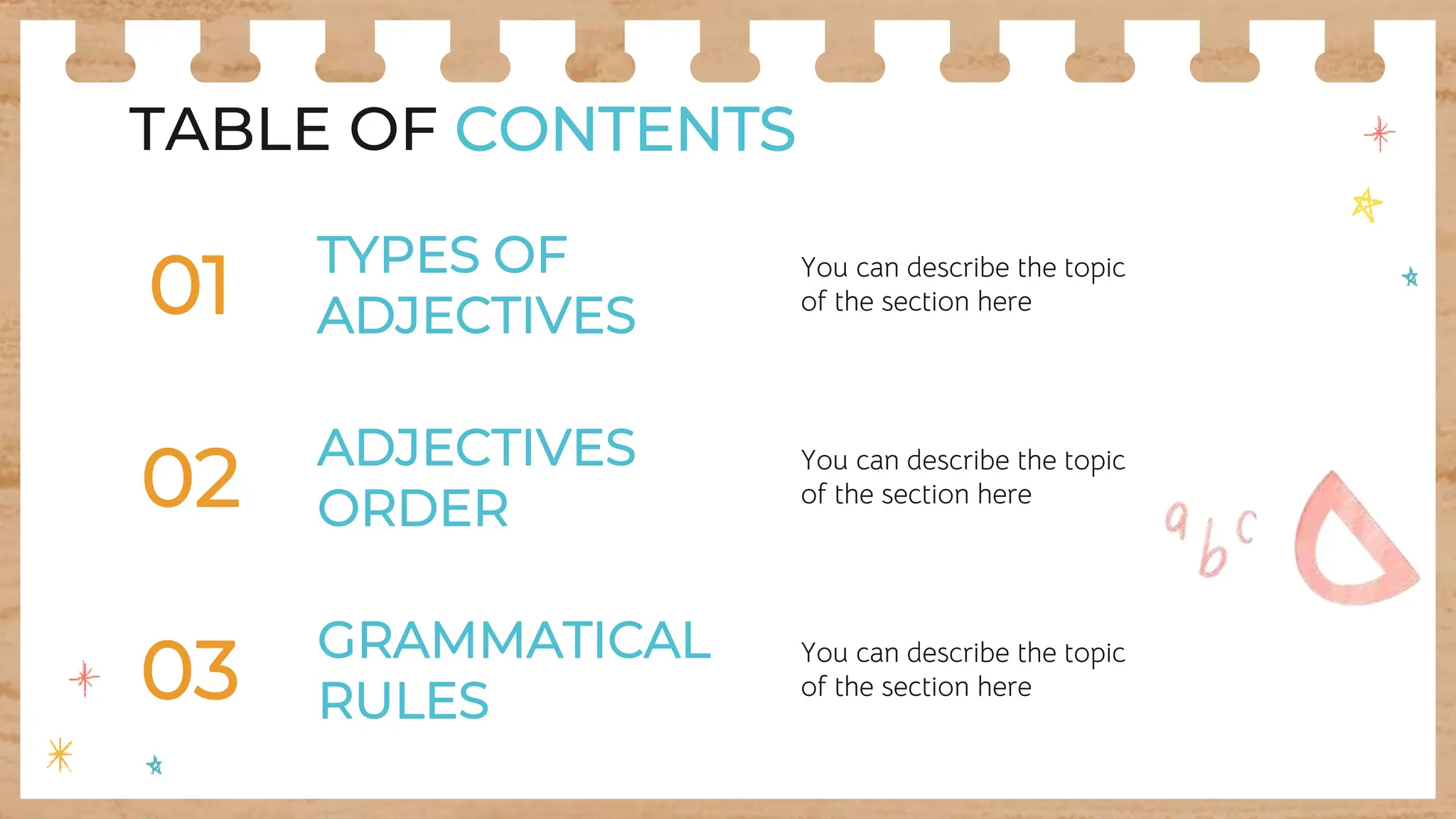 Grammar Subject for Elementary - 4th Grade_ Ordering Adjectives XL by Slidesgo.pptx