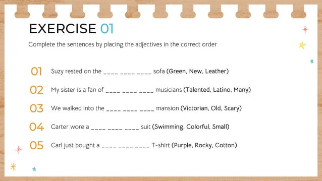 Grammar Subject for Elementary - 4th Grade_ Ordering Adjectives XL by ...