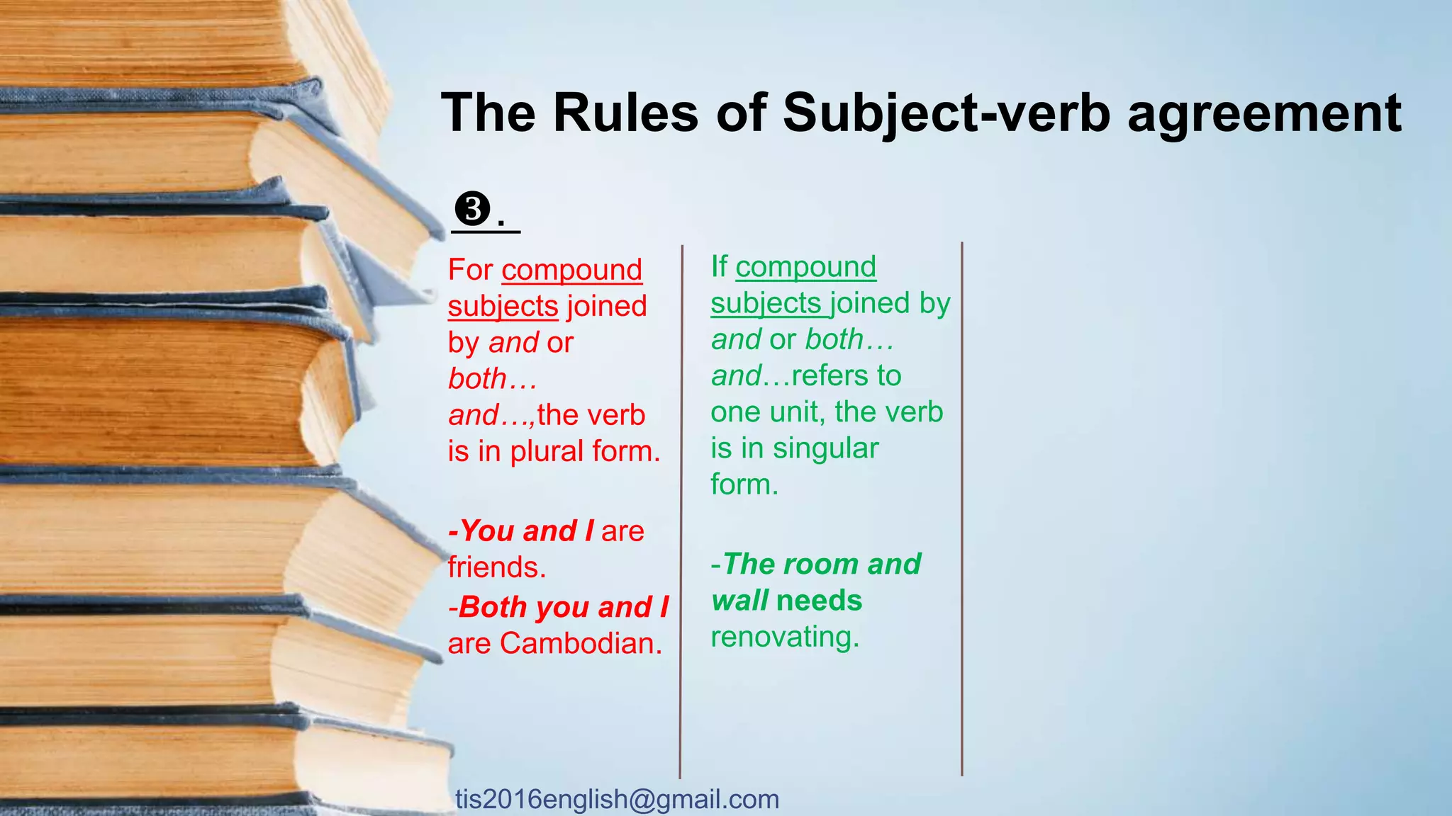 Grammar subject verb agreement | PPT
