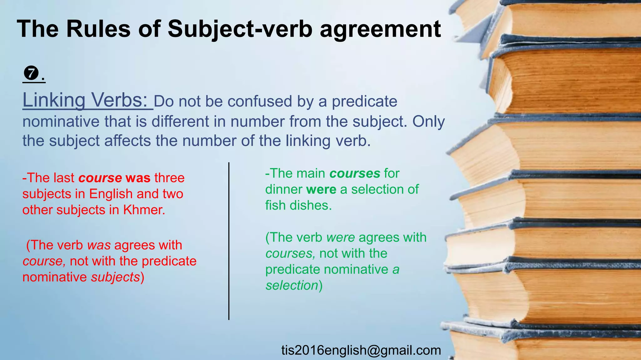 Grammar subject verb agreement | PPT