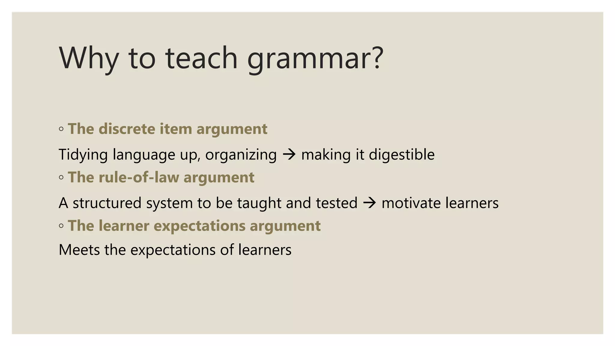 Grammar teaching | PPTX | Education