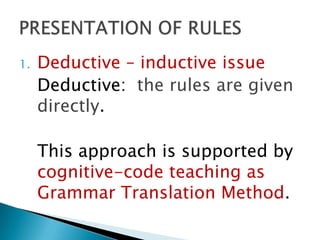 Grammar teaching in sla | PPTX | Education