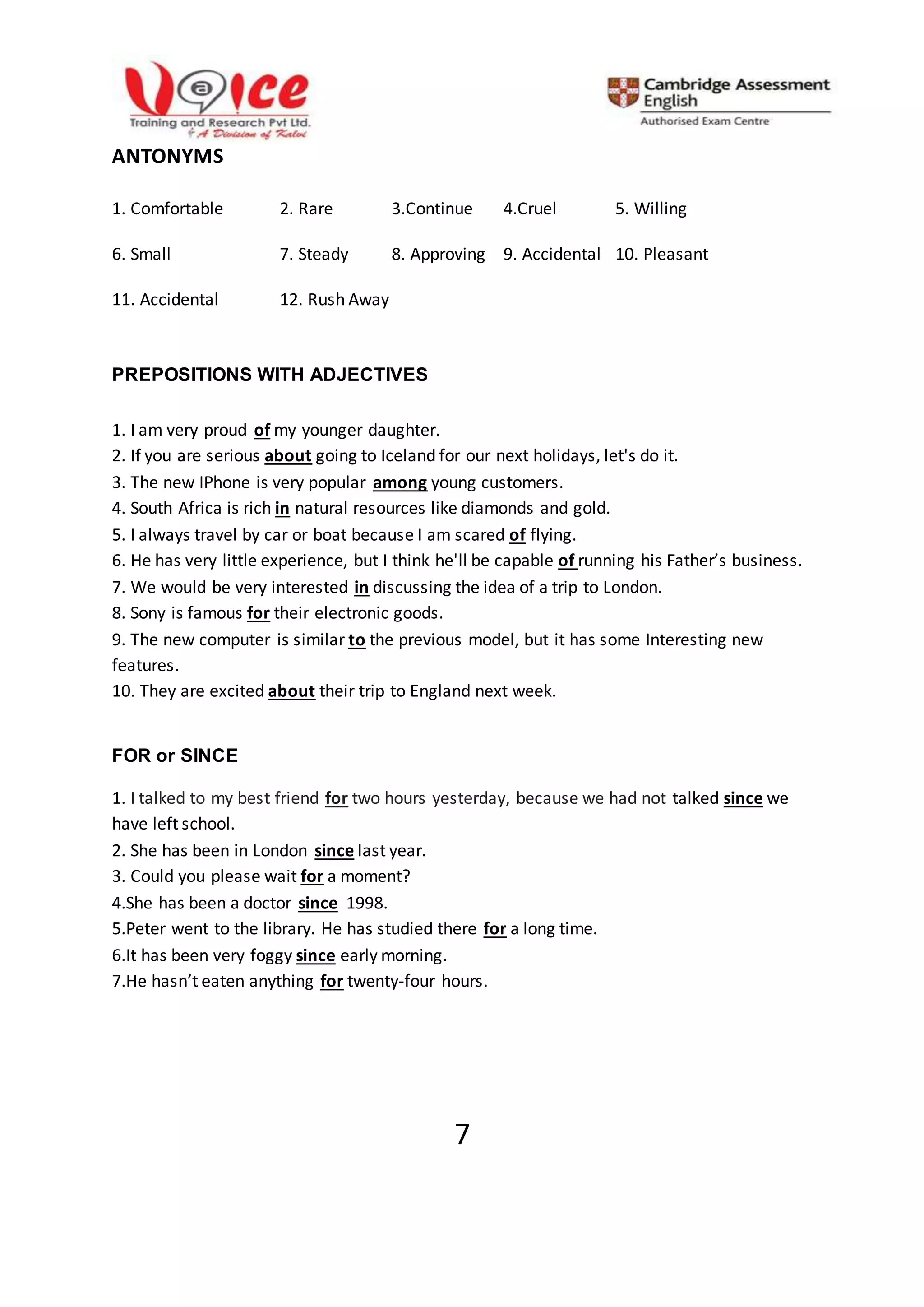 Grammar Test Answer Key | DOCX