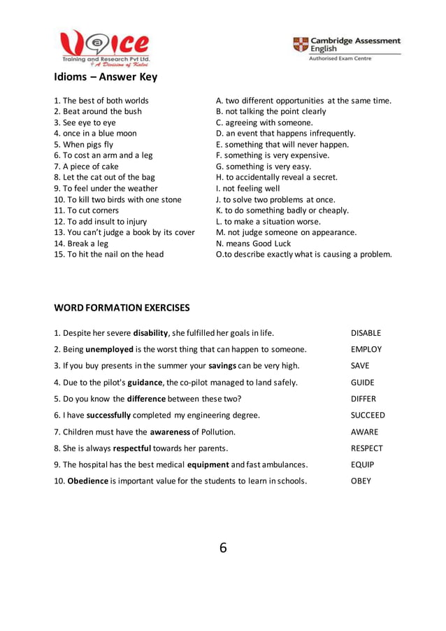 Grammar Test Answer Key | DOCX