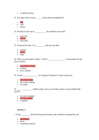 GRAMMAR TEST MULTIPLE CHOICE | PDF
