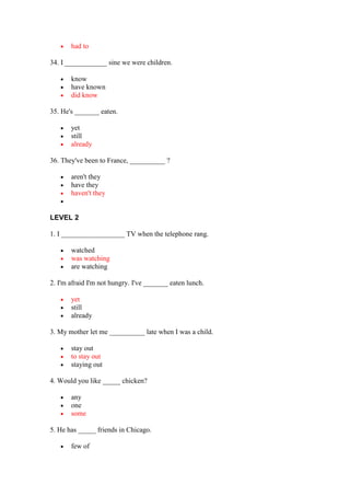 Grammartestmultiplechoice Alex Ortiz | DOCX | Smoking Cessation | Wellness