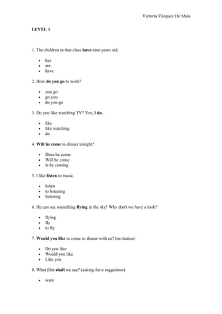 Grammar test multiple choice | DOC