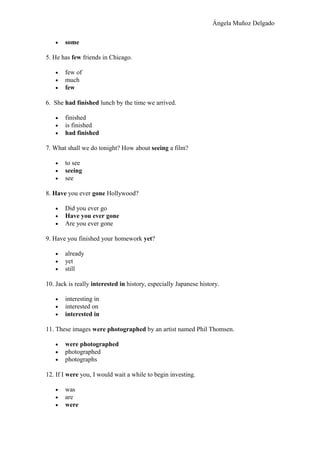 Grammar test multiple choice (1) corregido | DOC