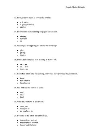 Grammar test multiple choice (1) corregido | DOC