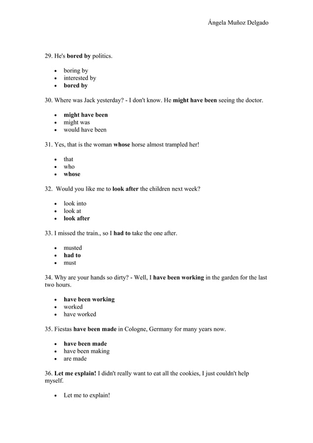Grammar test multiple choice (1) corregido | DOC