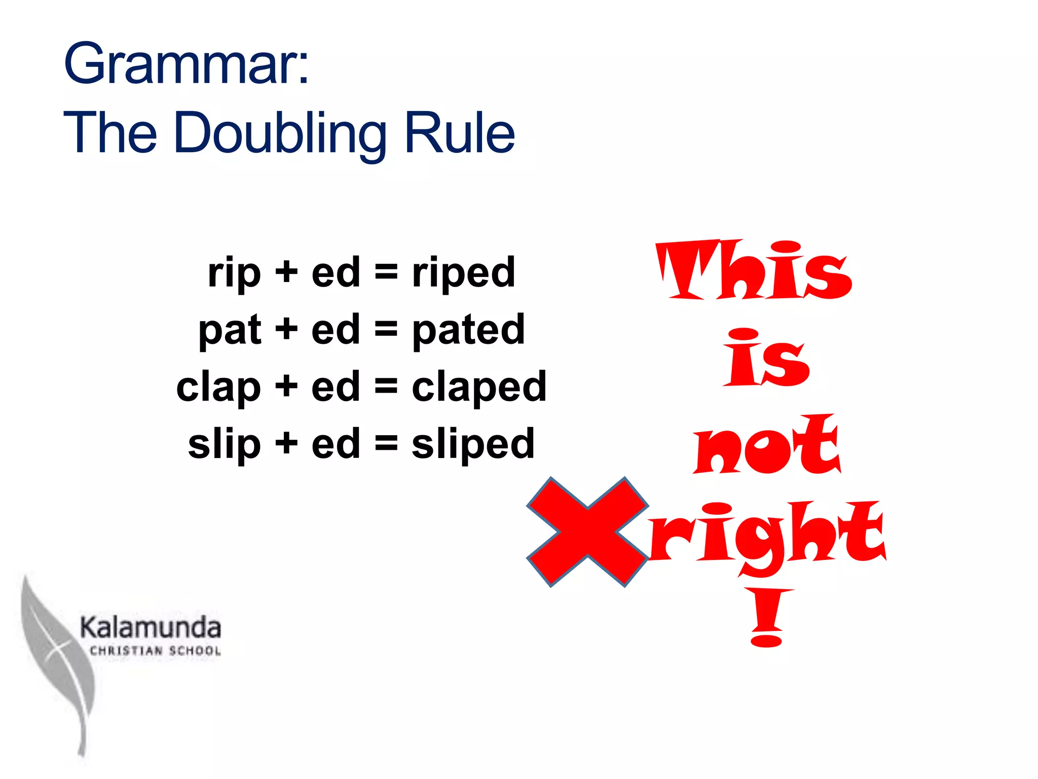 Y1 Grammar the doubling rule ppt tg 2012 | PPTX