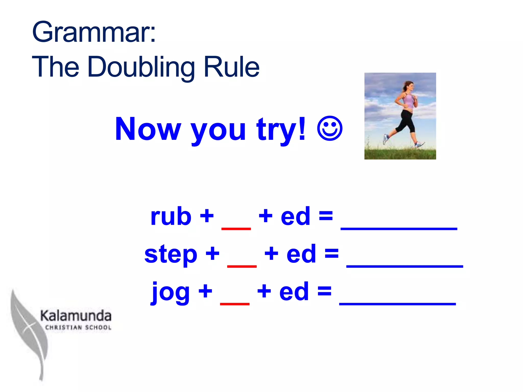 Y1 Grammar the doubling rule ppt tg 2012 | PPTX