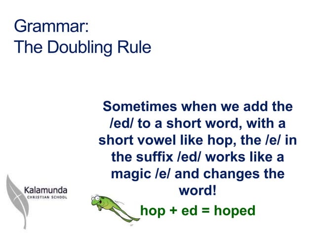 Y1 Grammar the doubling rule ppt tg 2012