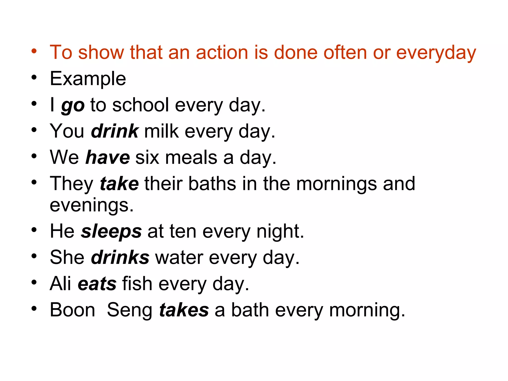 Grammar ( the present tense ) notes 9 | PPT