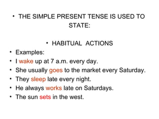 Grammar ( the present tense ) notes 9 | PPT
