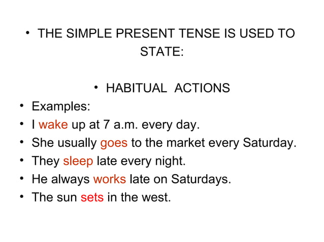 Grammar ( the present tense ) notes 9 | PPT