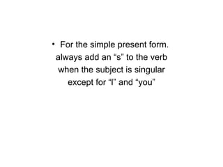 Grammar ( the present tense ) notes 9 | PPT