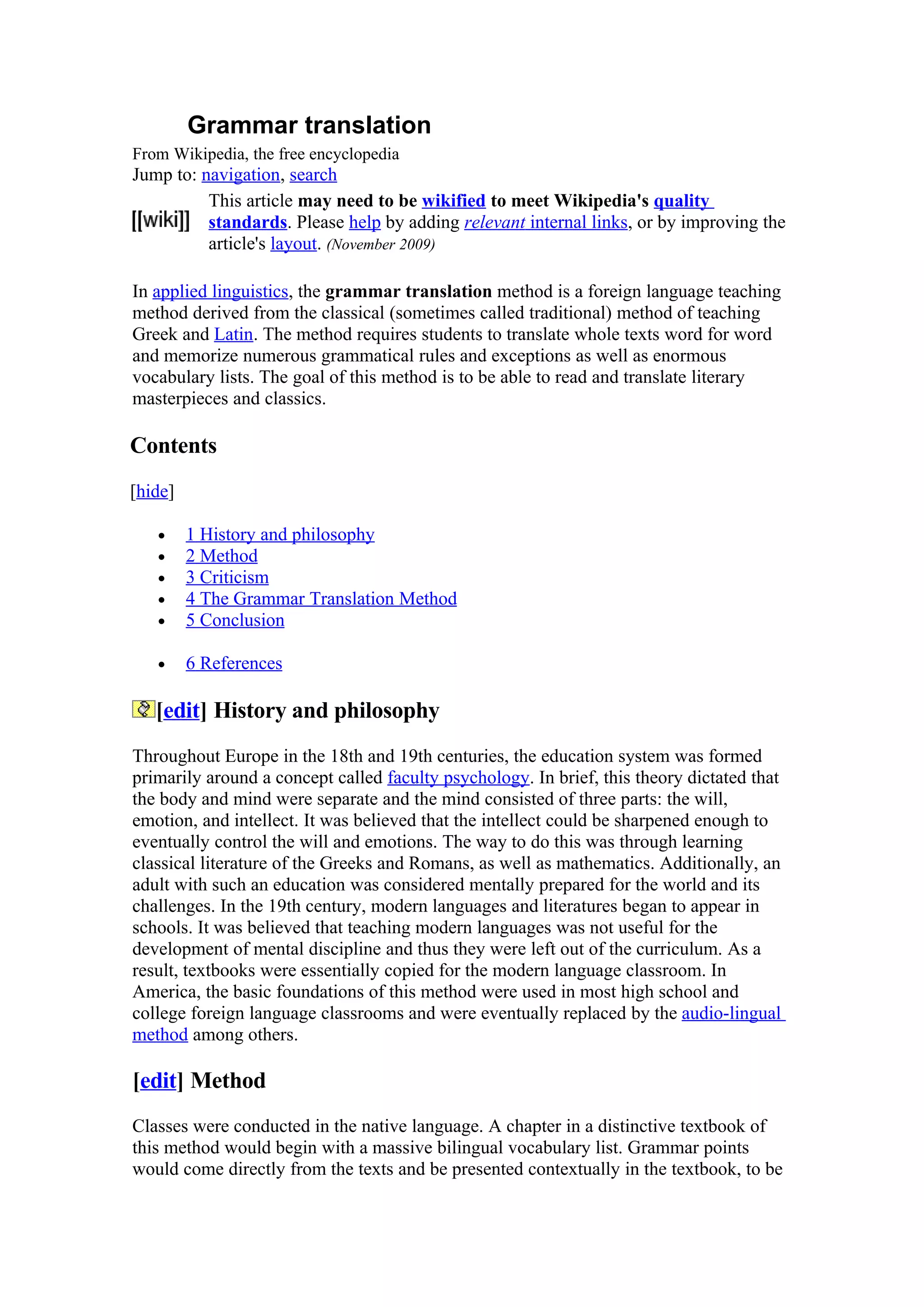 Grammar translation method | DOC