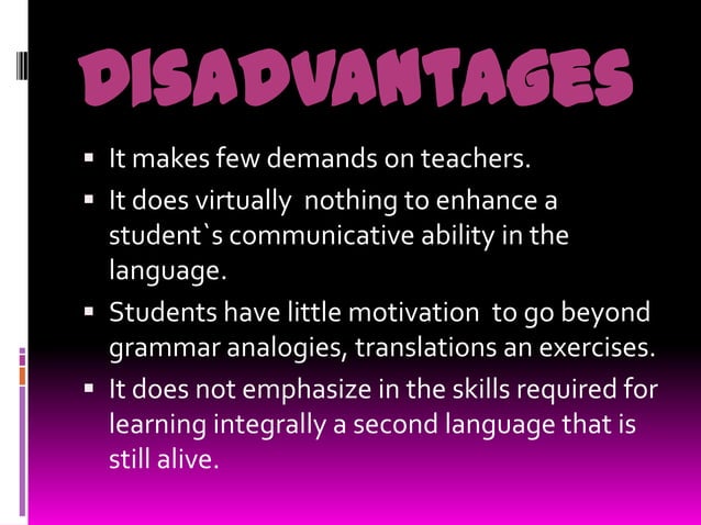 Grammar translation method presentation