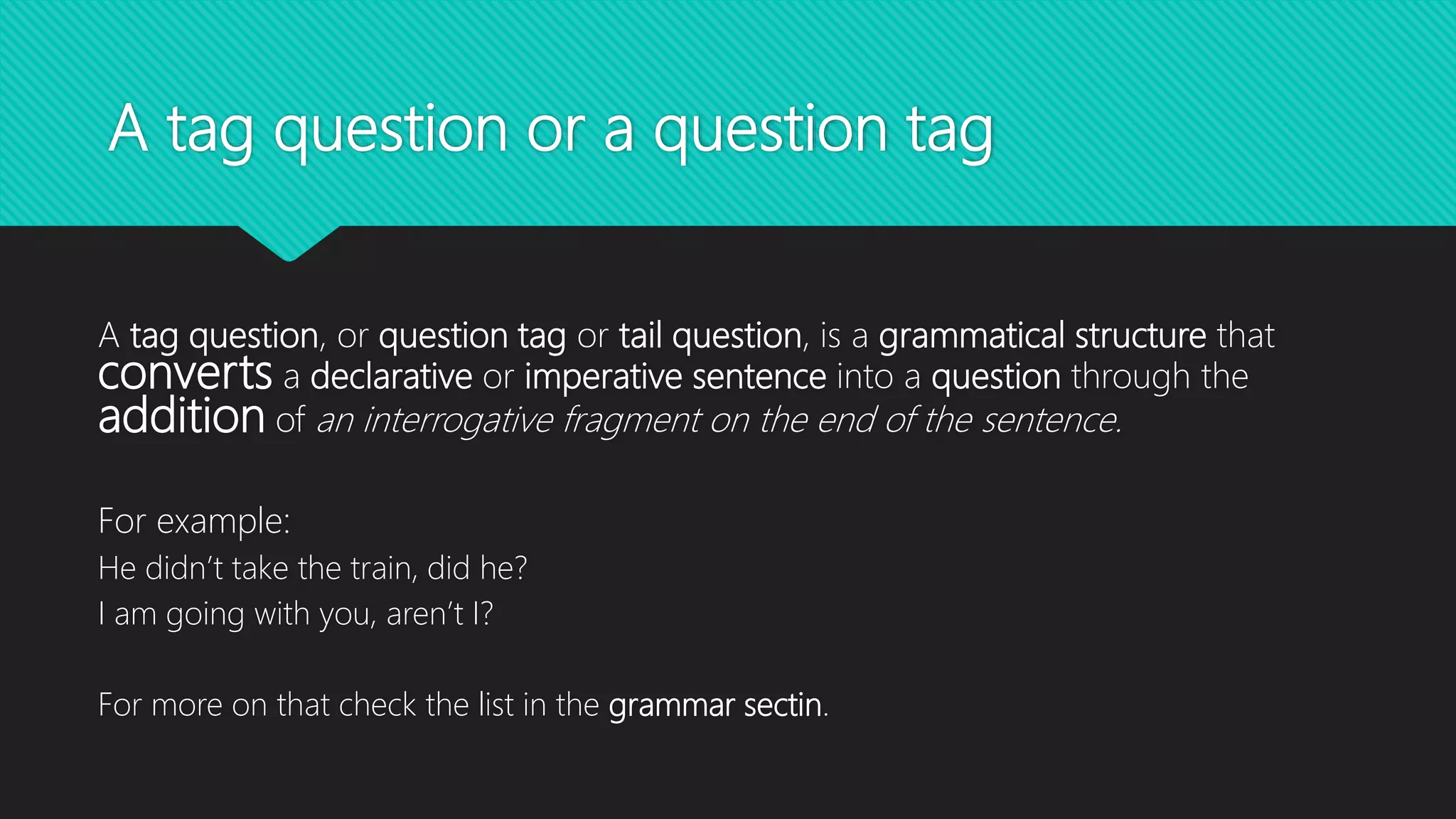 Grammar typesofsentences | PPT