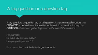 Grammar typesofsentences | PPT