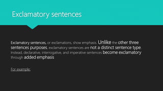 Grammar typesofsentences | PPT