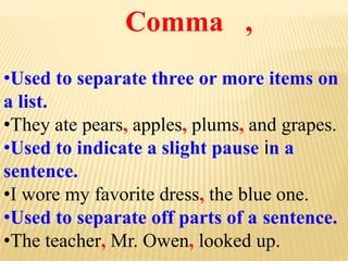 Grammar u1 punctuation marks | PPTX