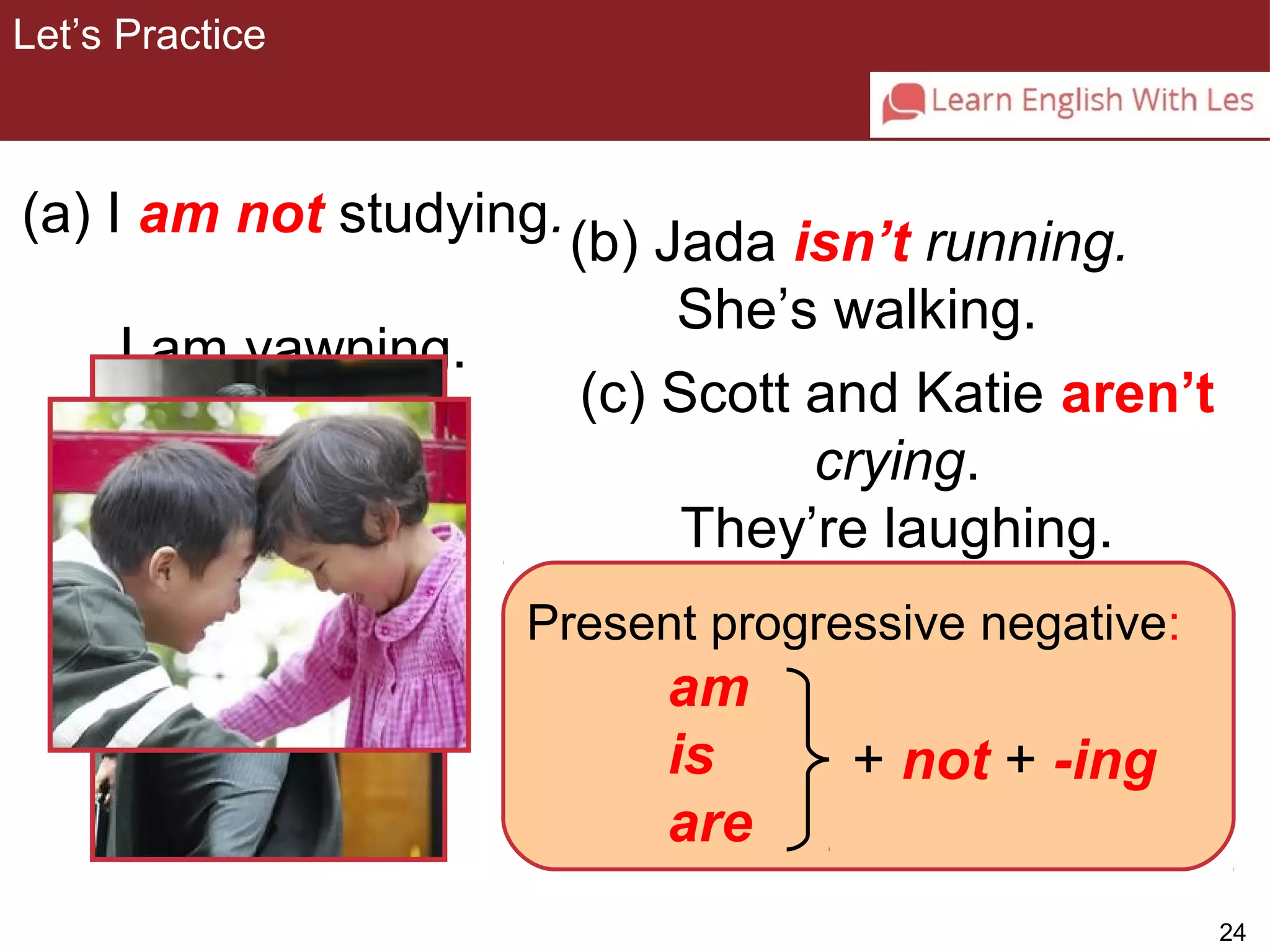 Grammar using present progressive | PPT | Programming Languages | Computing
