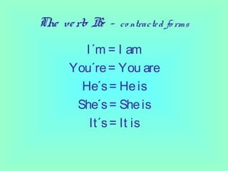 Grammar verb to be and introductions | PPT