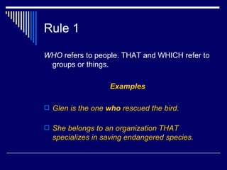 GRAMMAR_Who vs. Which vs. That | PPT